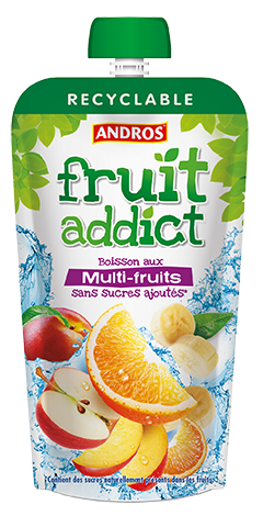 Fruit Addict, la boisson aux fruits en gourde par Andros - BACK EUROP ...
